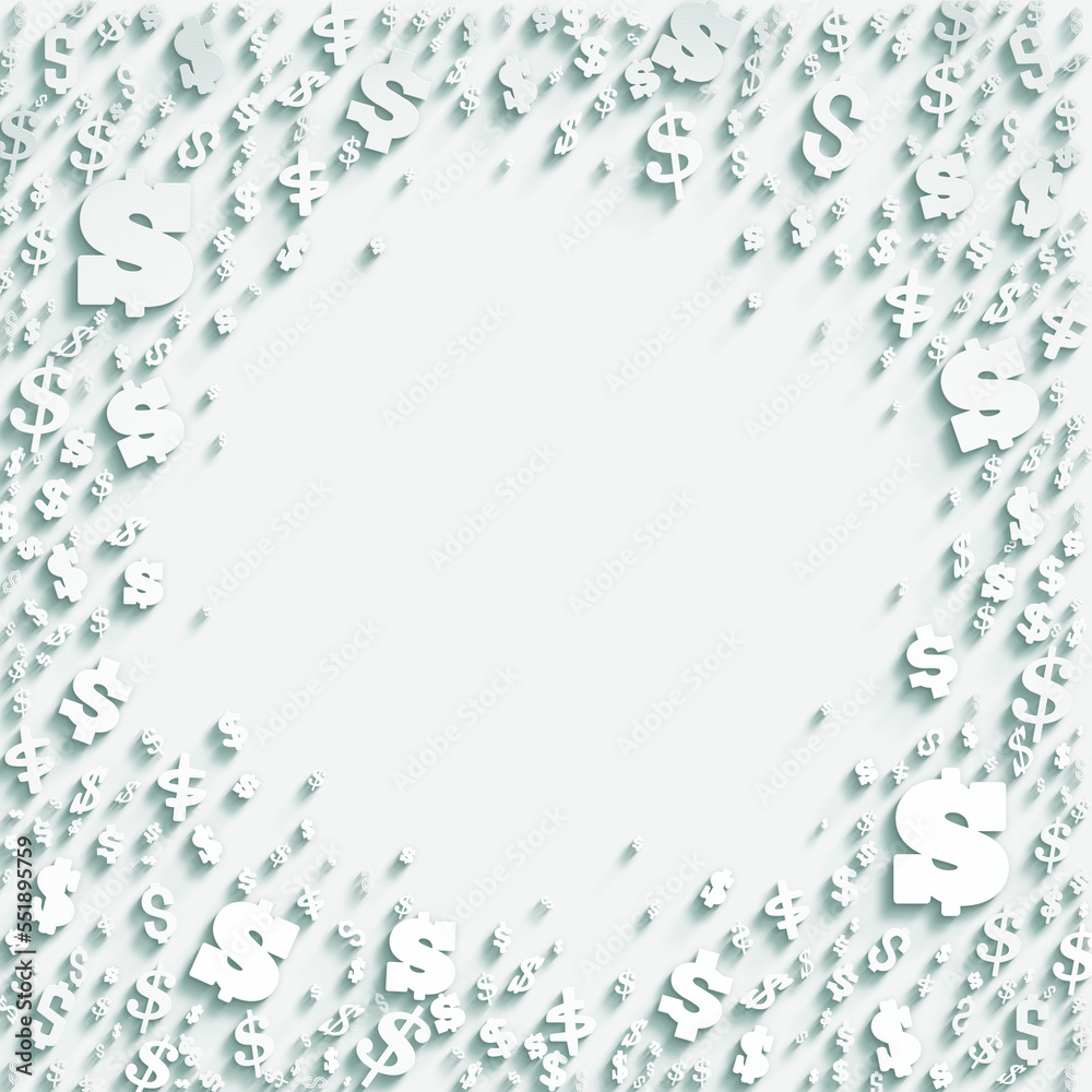 White paper dollar sign frame. Money background. Dollar Sign abstract ...