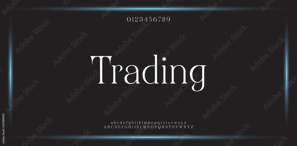 TRADING Minimal luxury Font and Alphabets. Unique tech typeface for ...
