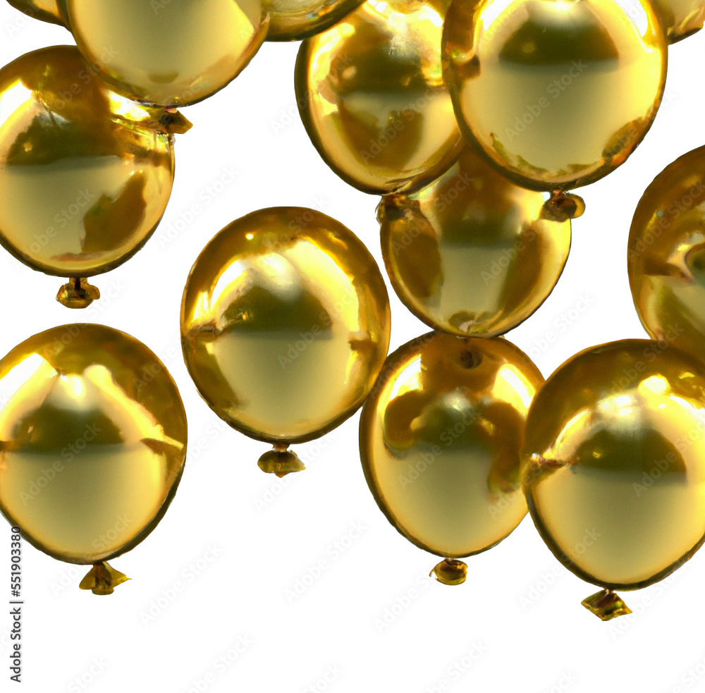 3D gold balloons transparent background Stock Illustration | Adobe Stock