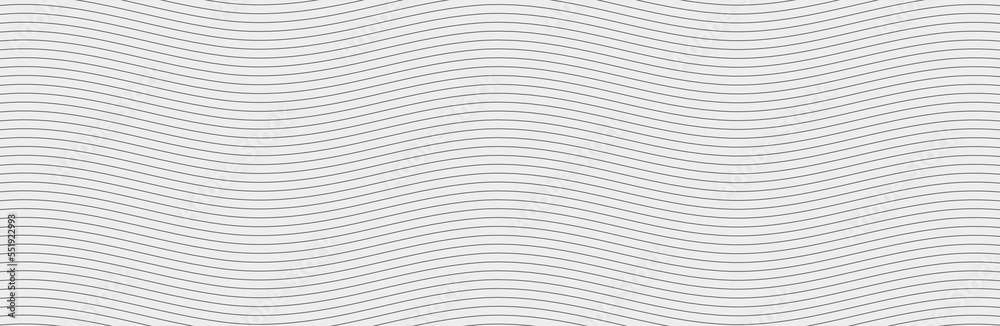 Curved wave lines pattern on white background. Wave striped lines ...