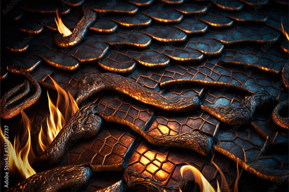 Image of Dragon skin futuristic tiles texture. Ai generated content ...