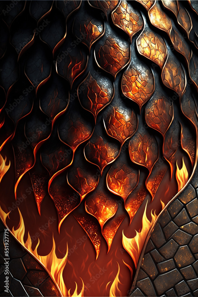 Image of Dragon skin futuristic tiles texture. Ai generated content ...