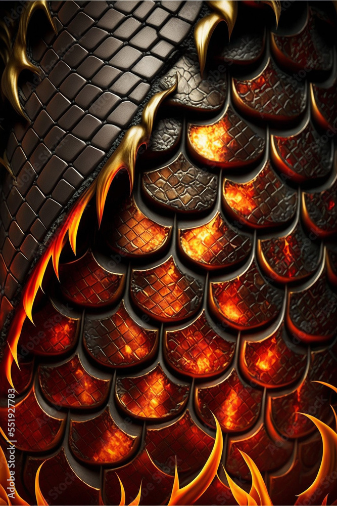 Image of Dragon skin futuristic tiles texture. Ai generated content ...