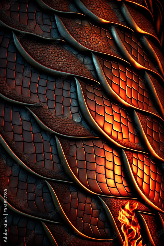 Image of Dragon skin futuristic tiles texture. Ai generated content ...