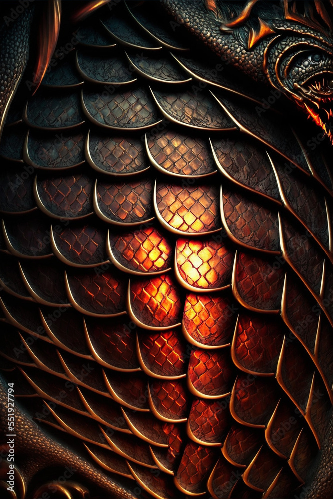 Image of Dragon skin futuristic tiles texture. Ai generated content ...