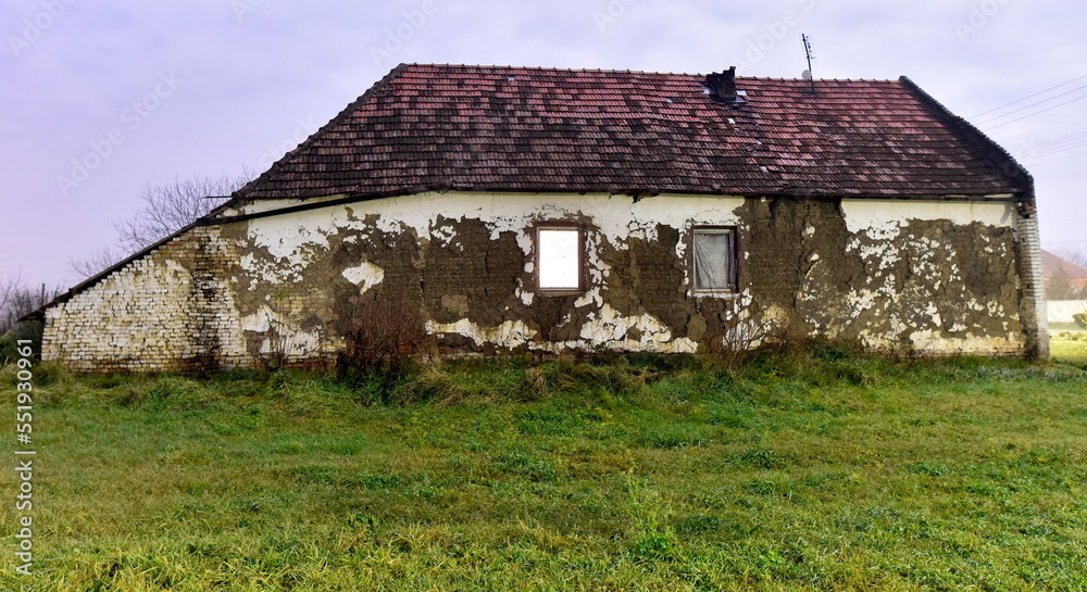 Old and half ruined house in barely living conditions. Stock Photo ...