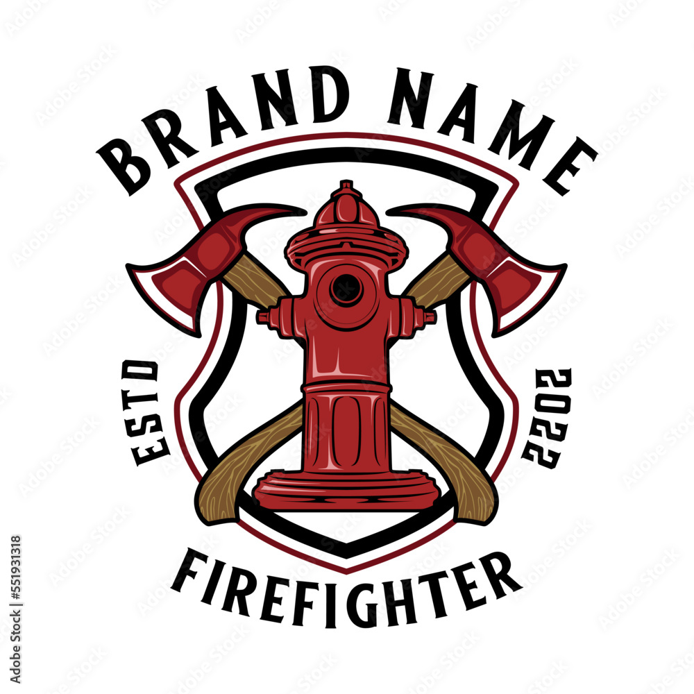firefighter Logo design. Stock Vector | Adobe Stock