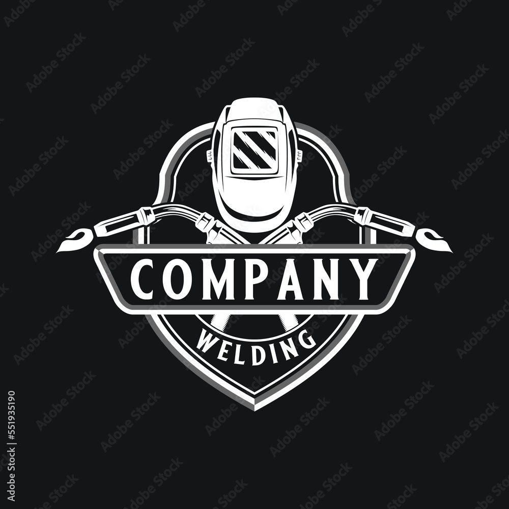 welding illustration logo design. with the concept of welding tools and ...