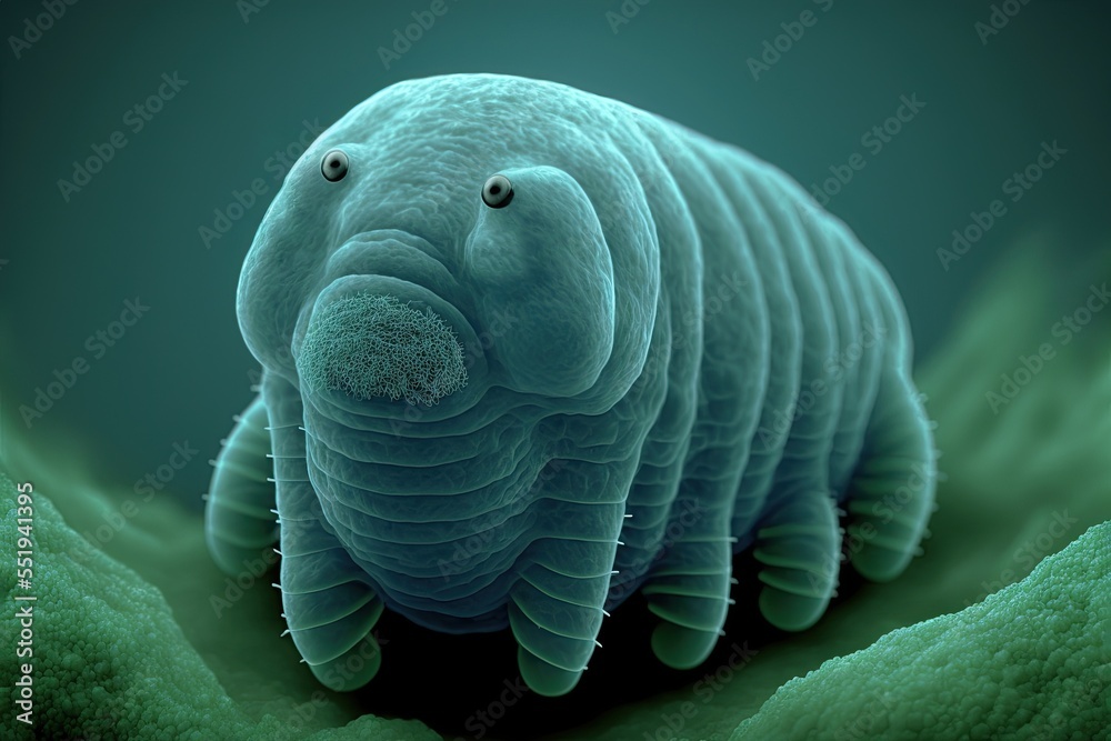 microscope close-up of 3D Tardigrade, otherwise known as a Water Bear ...