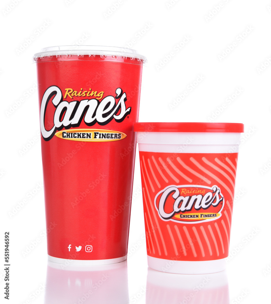IRVINE, CALIFORNIA - AUGUST 22, 2017: Raising Canes Drink Cups. Raising ...