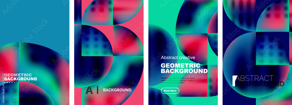 Vector set of abstract geometric posters designs. Collection of ...