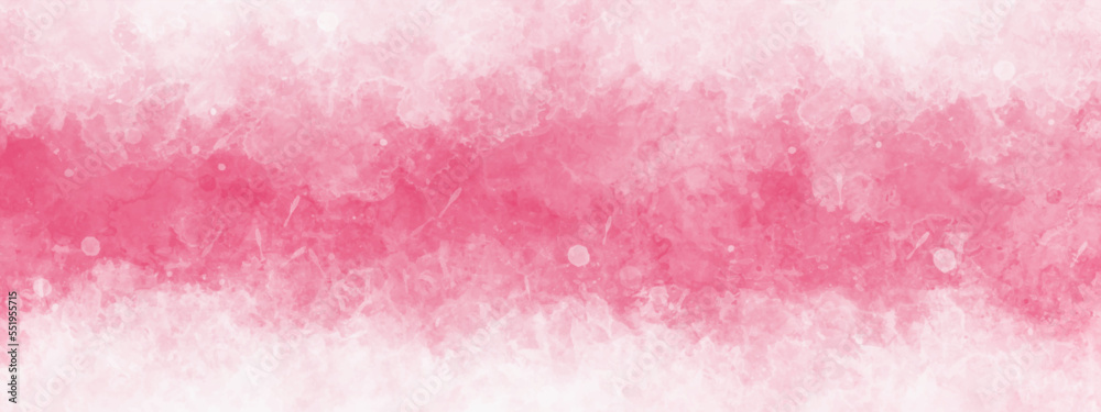 bright hot pink watercolor and soft peach orange and beige colors on ...