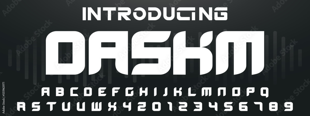 DESK M Luxury Minimal Modern Tech Alphabet Letter Fonts. Typography ...