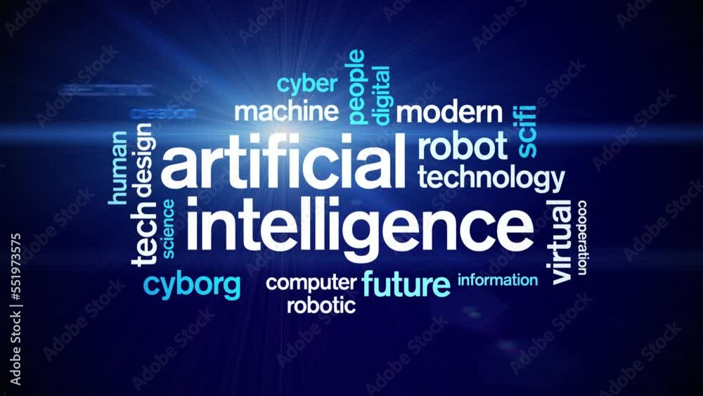 4k artificial intelligence Animated Tag AI Word Cloud;Text Design ...