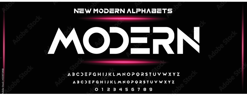 MODERN Luxury Minimal Modern Tech Alphabet Letter Fonts. Typography ...