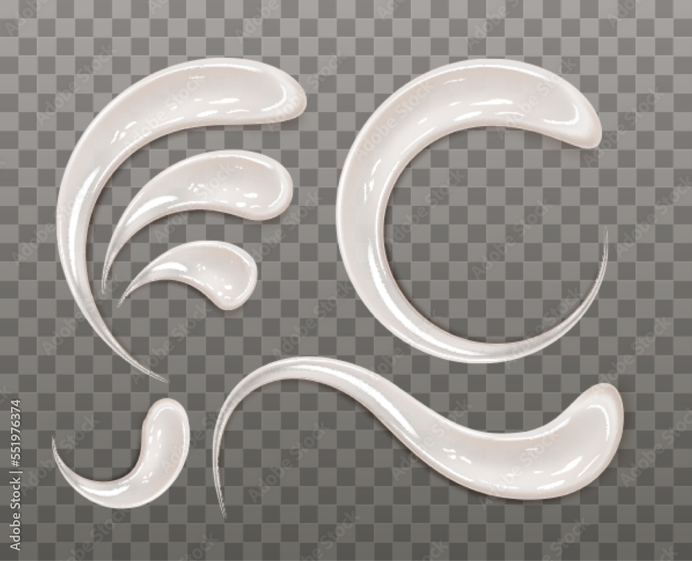 Photo & Art Print Realistic set of cream smears png set isolated on ...