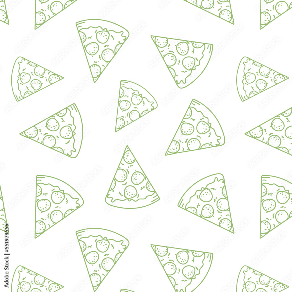 doodle drawing, pizza background for pizzeria, canteen, restaurant on ...