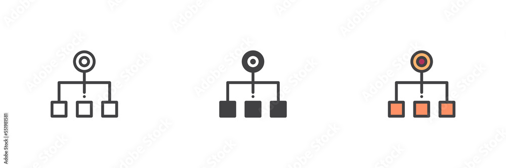 Flowchart diagram different style icon set Stock Vector | Adobe Stock