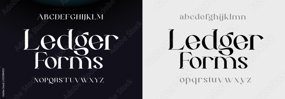 LEDGER FORMS modern, luxury and tech alphabets letter set design ...