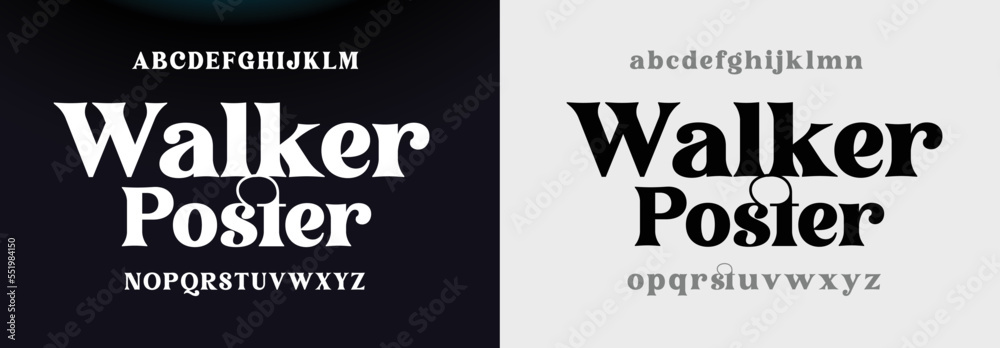 WALKER POSTER modern, luxury and tech alphabets letter set design ...