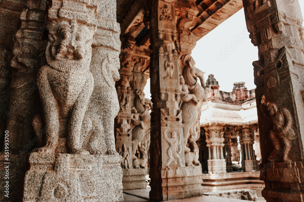 The Vittala Temple or Vitthala Temple in Hampi Pillars architecture ...