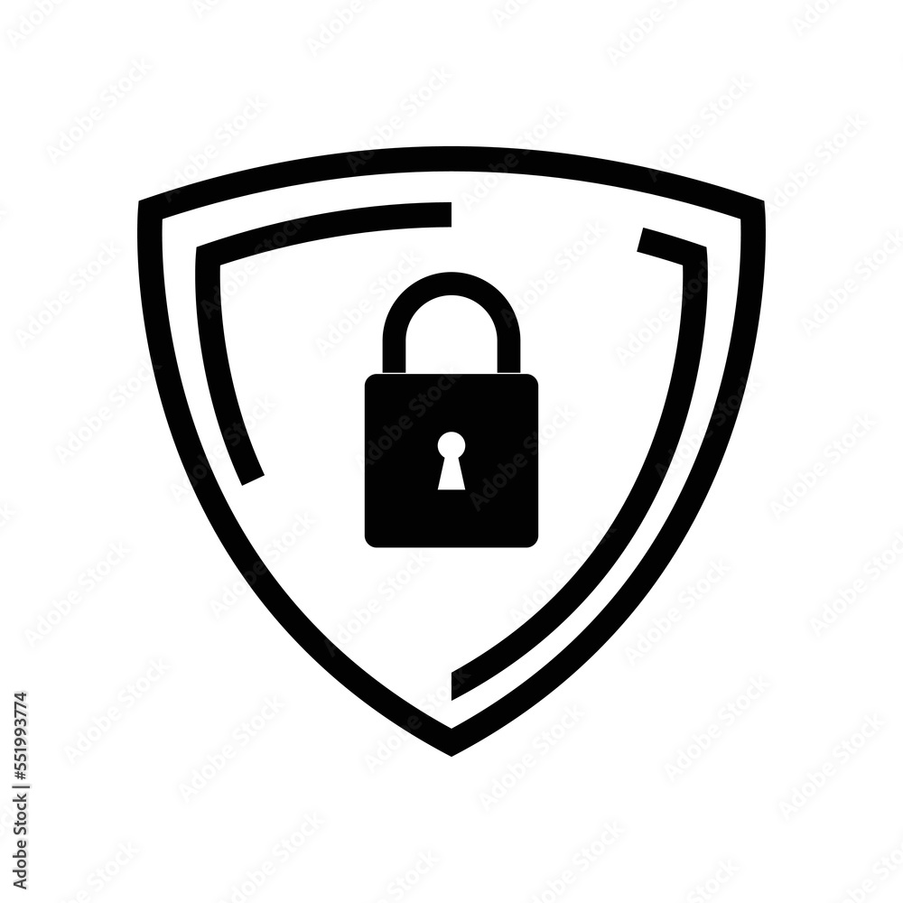 Security icon in flat style. Shield security symbol for your web site ...