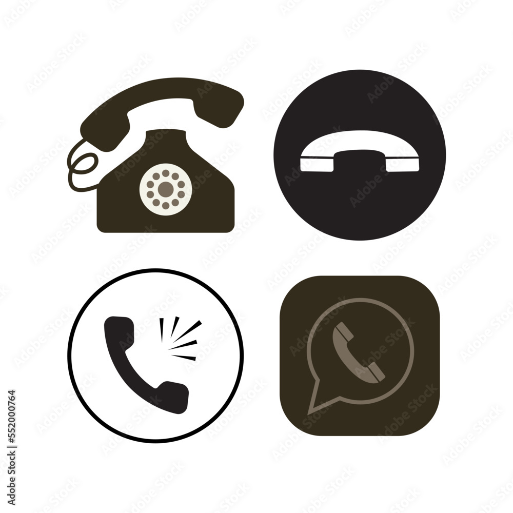 Set simple phone icon. Smartphone, cell phone logo sign shape ...