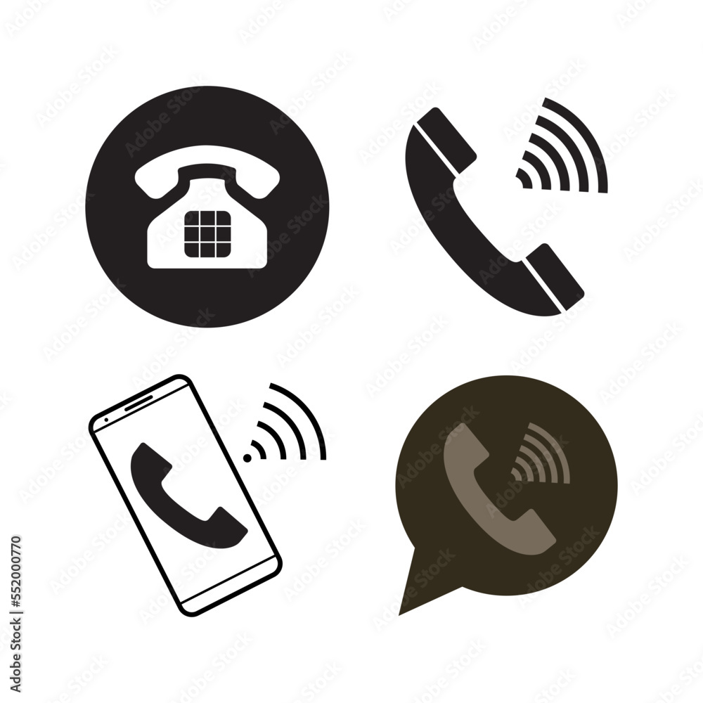 Set simple phone icon. Smartphone, cell phone logo sign shape ...