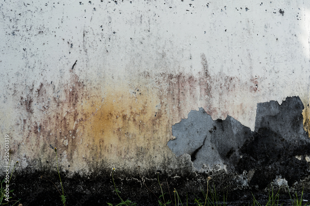 Cement wall background, rough concrete surfaces with scratches, peeling ...