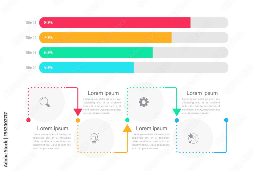 Efficiency bar infographic chart design template. Abstract infochart ...