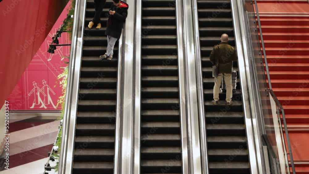 Stockvideon The ascent and descent of people in close-up on the ...