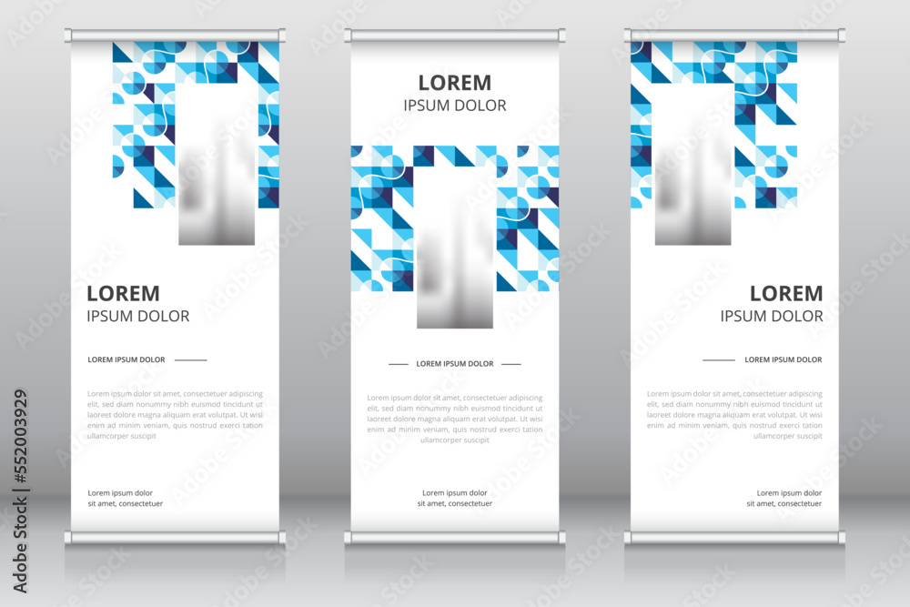Modern and professional roll up banner template or vertical signboard ...