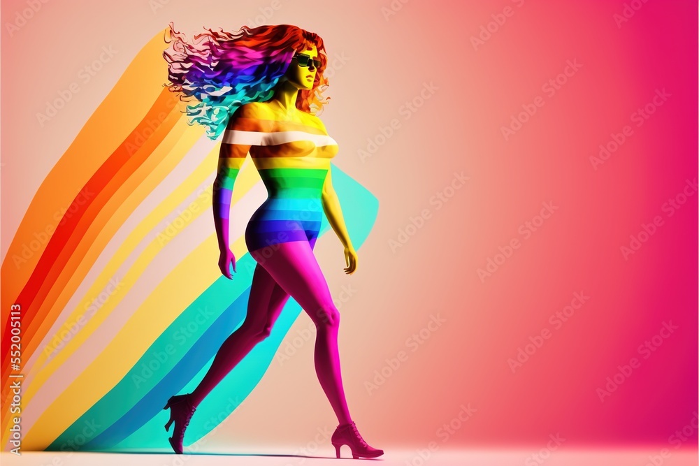 Pride illustration, transgender or gender non-binary person with the ...