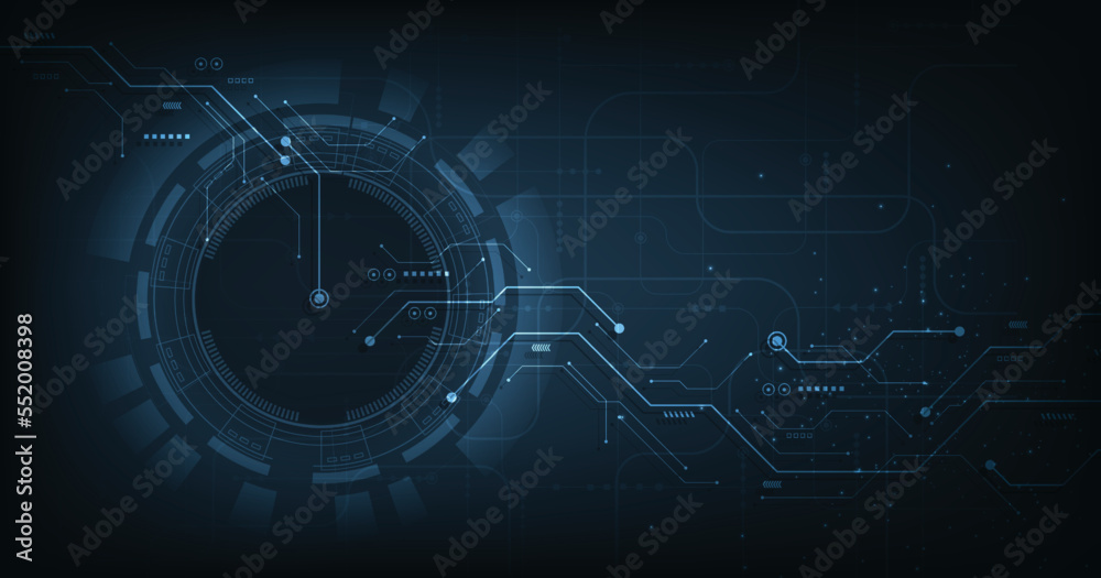 Abstract Digital electric circuit circle background.Image electric ...
