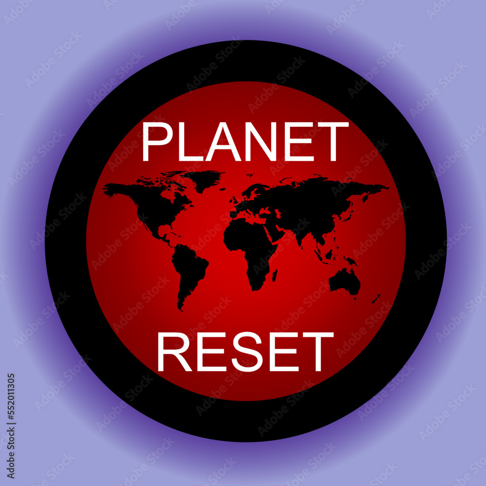 Vector illustration of planet earth reset button. Global problems of ...
