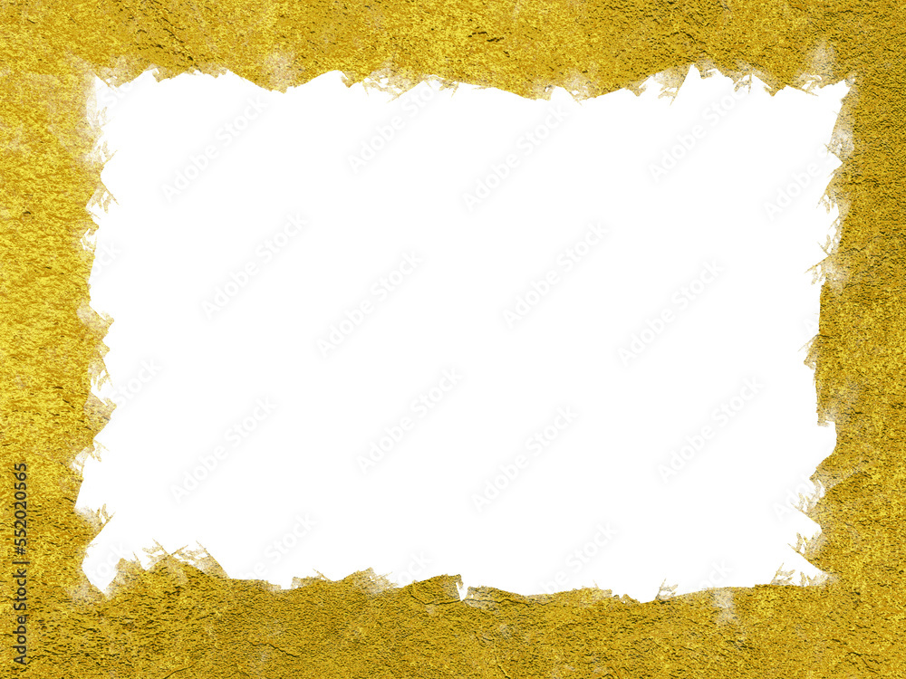 Gold frame with metallic texture, isolated object with copy space and ...
