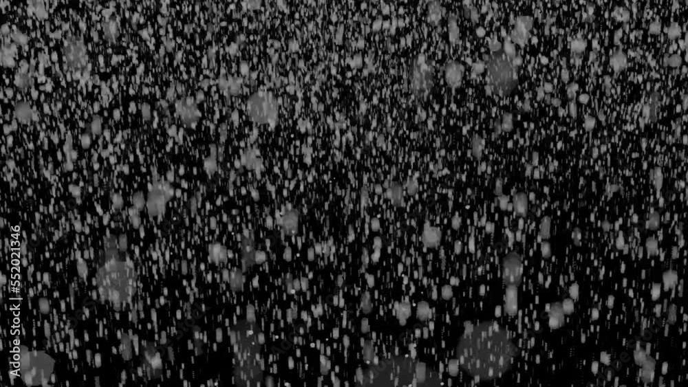 Footage of snow on transparent background. 3D model of snowstorm Stock ...