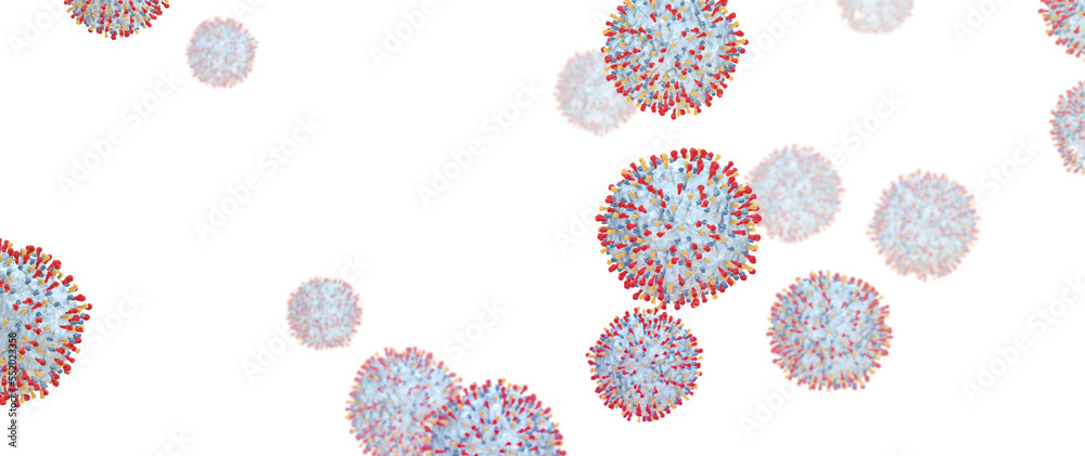 Respiratory syncytial virus (RSV) with its envelope proteins G, F and ...