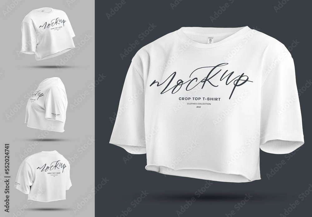 4 Mockups Cropped T-Shirt Stock Template | Adobe Stock