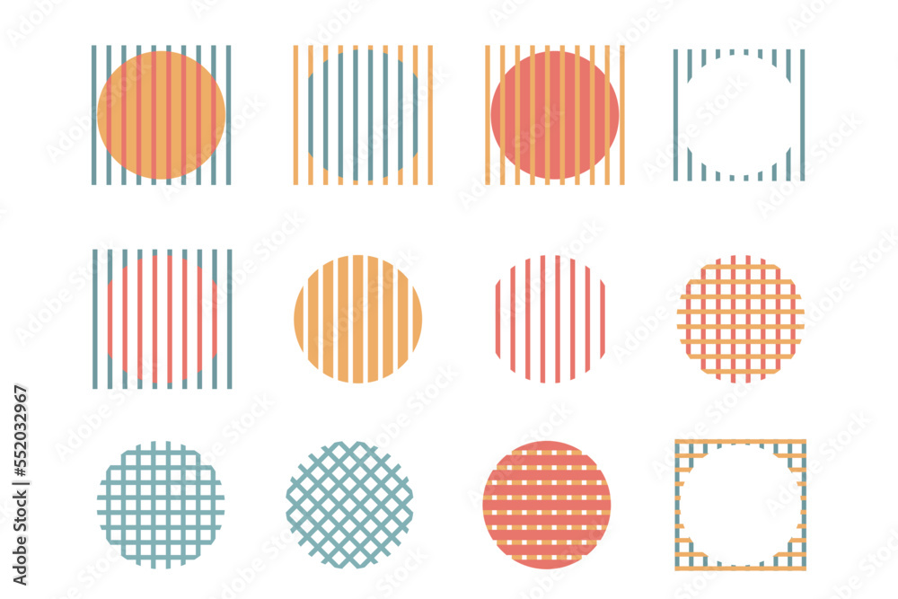 Abstract Grid Frame Symbol Minimalist Graphic Icon Clipart Set Creative ...
