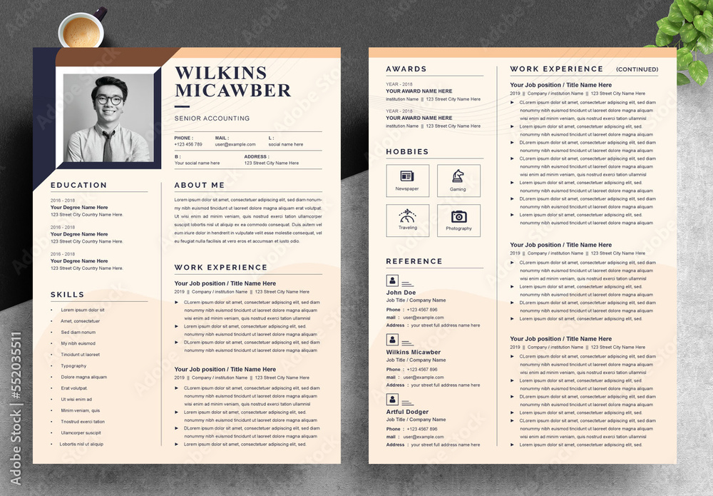 Vector Minimalist Creative Resumecv Template Stock Template Adobe Stock