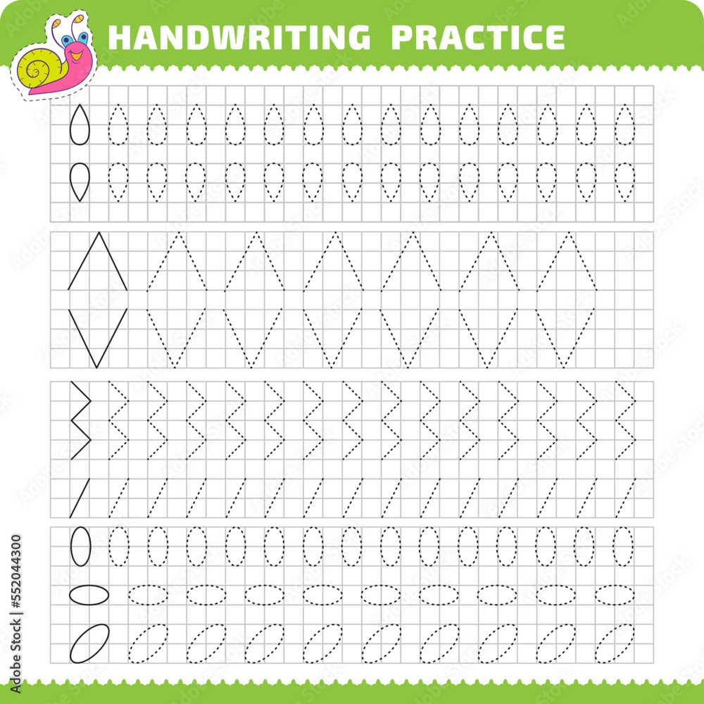 Educational practice list for prescholers with tracing objects for hand ...