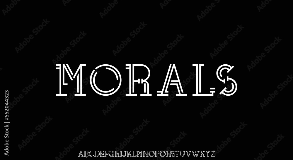 MORALS Abstract modern urban alphabet fonts.Unique and Minimal Tech ...