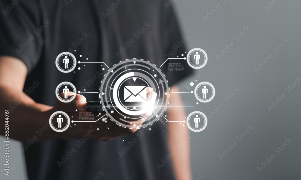 Symbol marketing or newsletter concept, diagram. Send bulk email ...