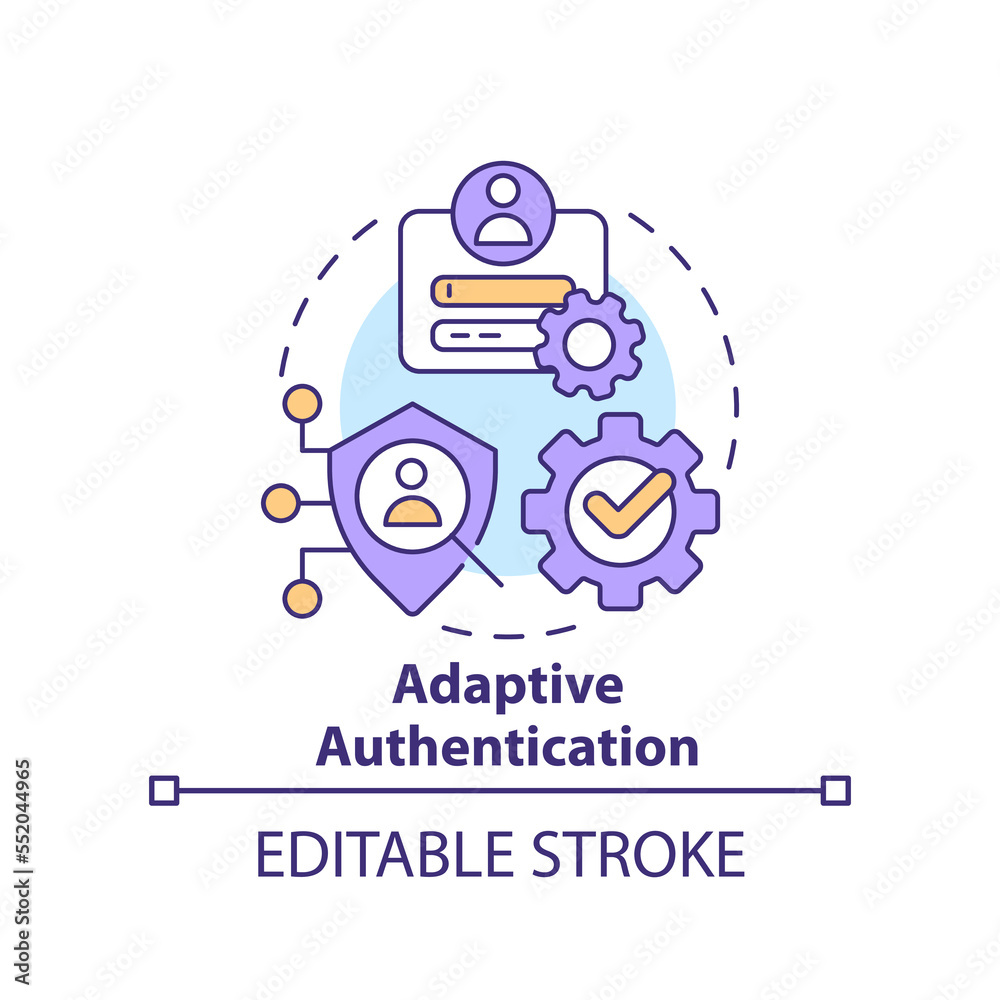 Adaptive authentication concept icon. User recognition. Access to ...