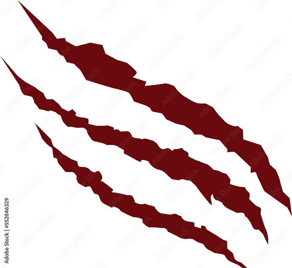Claw marks. Red three scratches. Danger symbol Stock Vector | Adobe Stock