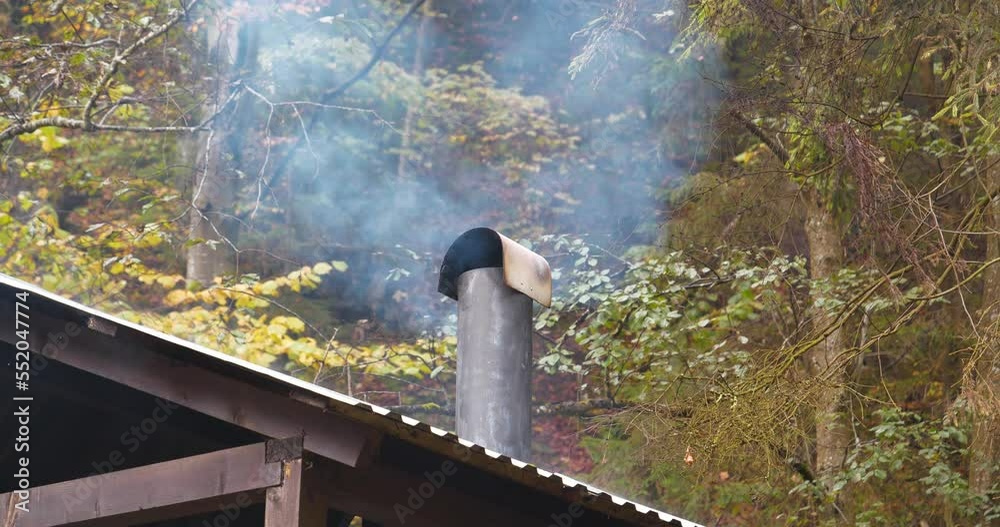Smoke and carbon dioxide emissions from the chimney because of burning ...