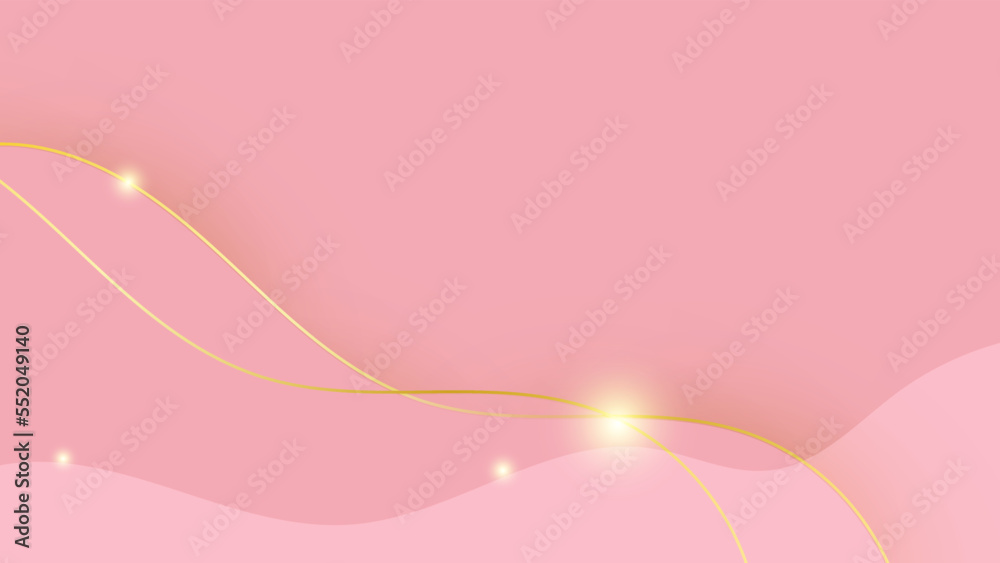 Luxury golden line background pink shades in 3d abstract style ...