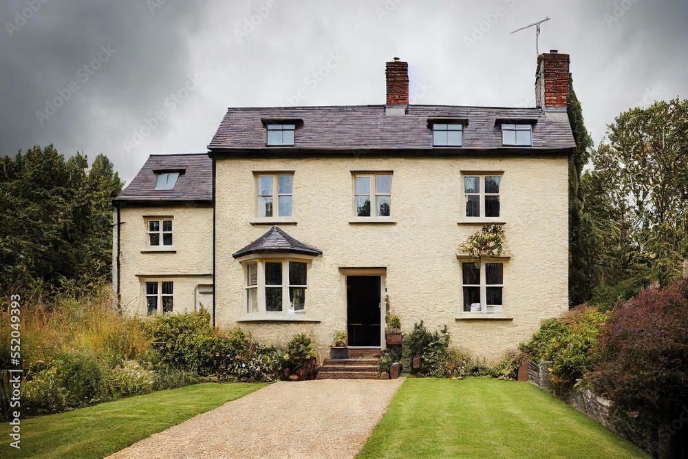 Beautiful British mansion architecture in english style house exterior ...