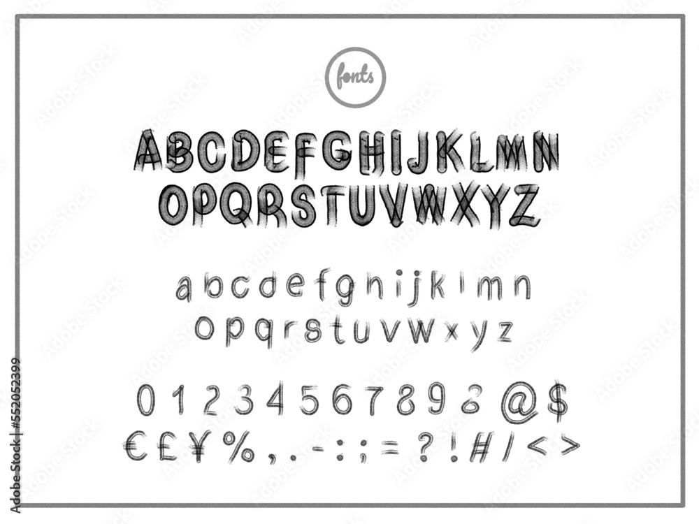 vector English alphabet collection of latin letters numbers and ...